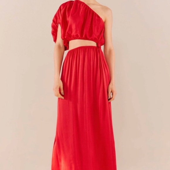 FARM Rio | Dresses | Nwt Farm Rio Red One Shoulder Maxi Dress L | Poshmark